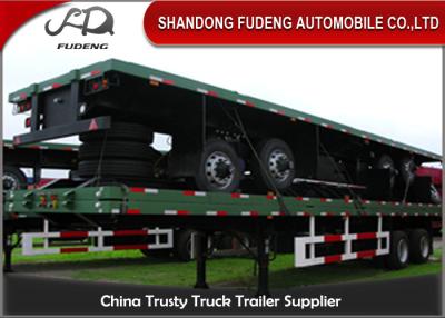 China aanhangwagen van de 3 as flatbed semi vrachtwagen voor 40ft of 20ft de prijs van de containerlevering Te koop