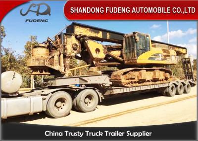 China 60-80 Ton Low Bed Semi Trailer Manually Operated Ladder FUWA Brand Axle for sale