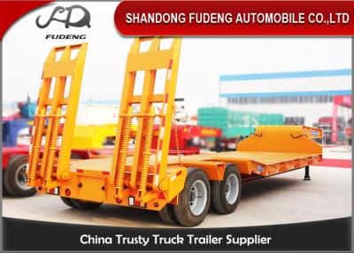 China Double Axles Low Loader Trailer For Bulk Cargo Transportation High Strength Steel for sale