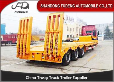 China Tri Axles 60T Low Bed Semi Trailer For Excavator / Large Equipments Transport for sale