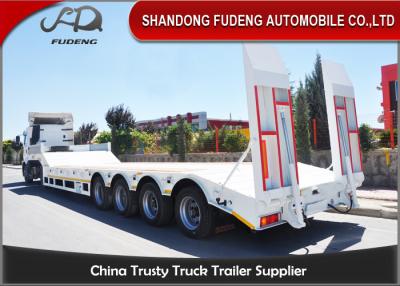 China Three / Four Axles 60 Ton Lowboy Trailer With Mechanical / Hydraulic Ramp for sale