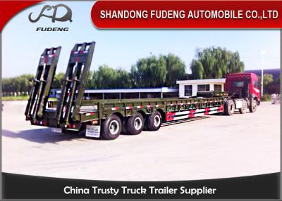 China 75 ton Low boy semi-trailer low bed semi truck trailer with widen device extender for sale