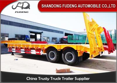 China 40T 2 Axle Flat Low Bed Semi Trailer / Lowboy Semi Trailer CCC Certification for sale
