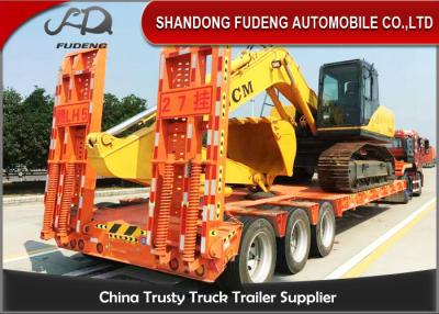 China 3 axles 12 tires low bed trailer, 50 ton capacity Mechanical suspension for sale