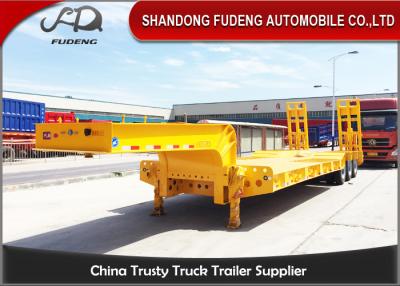 China Tri-Axles Steel Material Low Bed Semi Trailer  60000-80000 KG Loading Capacity for sale