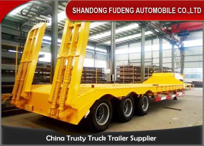 China Three Axles Drop Bed Low Bed Semi Trailer For Large Contruction Machinery for sale