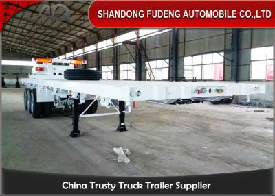 China 40 Foot Flatbed Container Trailer Equipment First Axle Lift , High Bed Trailer for sale