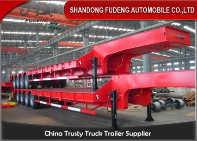 China 4 Axles Low Bed Trucks 100Tons 3 Axles Lowbed Trailers Mechanical Suspension And Air Suspension for sale