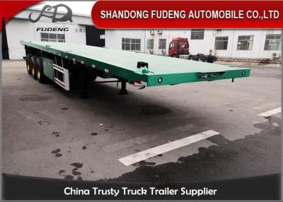 China 3 Axles 40 Ft 20 Ft 70 Tons Payload Optional Flatbed Container Trailer for sale