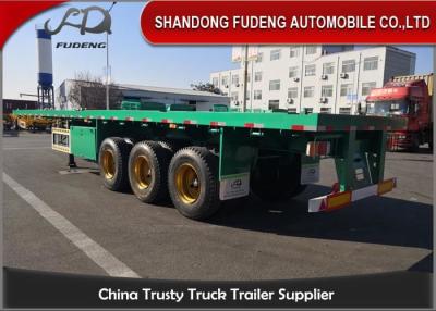 China CE 3 Axles 50 Tons Flatbed Container Trailer Customized For Front Board for sale