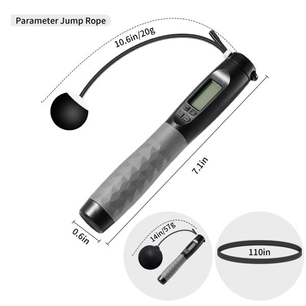 Quality Fitness Equipment Weighted Speed Skipping Rope Digital Smart Cordless Jump Rope for sale