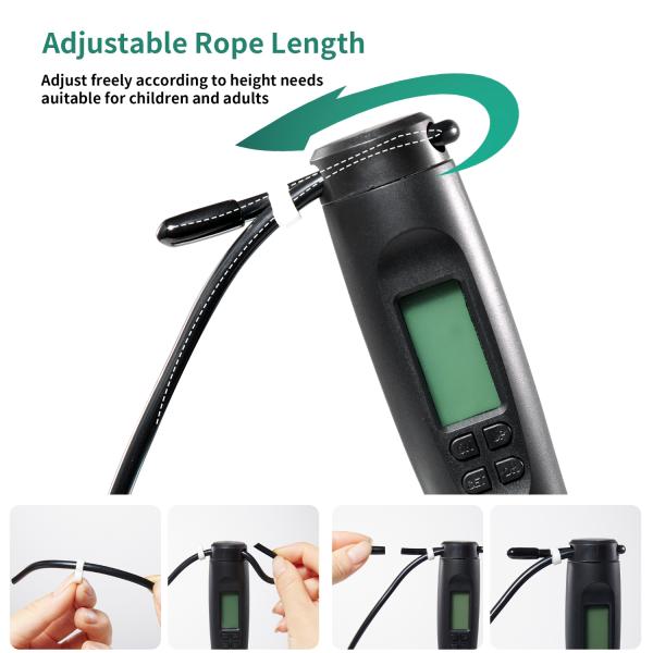 Quality Fitness Equipment Weighted Speed Skipping Rope Digital Smart Cordless Jump Rope for sale