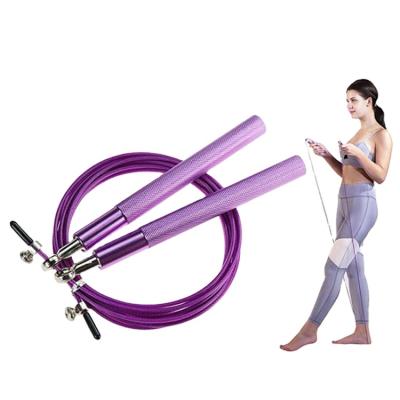 China High Quality Fitness Workout Weighted Handle Pvc Coated Steel Wire Adjustable Speed Skipping Rope Jump Rope for sale