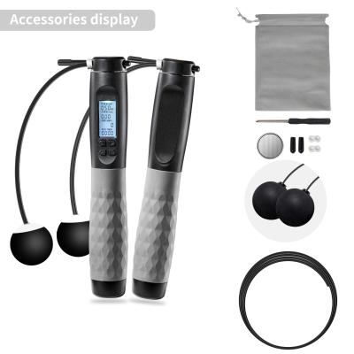 China Fitness Equipment Weighted Speed Skipping Rope Digital Smart Cordless Jump Rope with Counter for sale