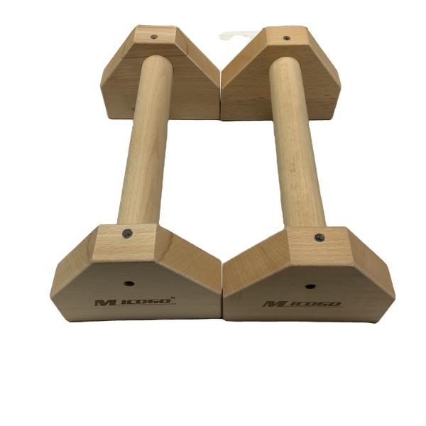 Quality Pushup Stand Wooden Push up Bars Gym Gear Equipment with Anti-slid Parallettes for sale