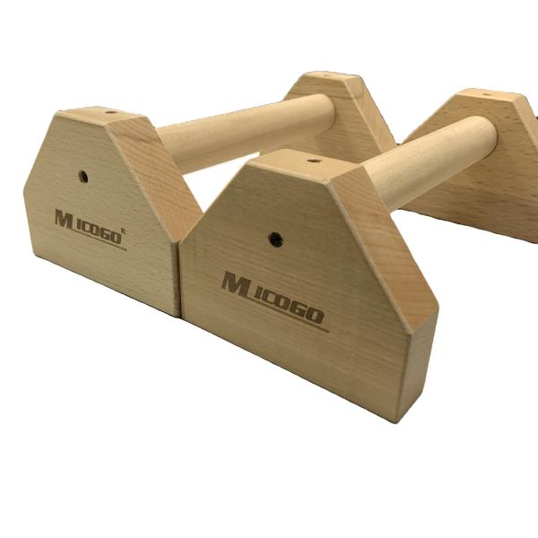 Quality Pushup Stand Wooden Push up Bars Gym Gear Equipment with Anti-slid Parallettes for sale
