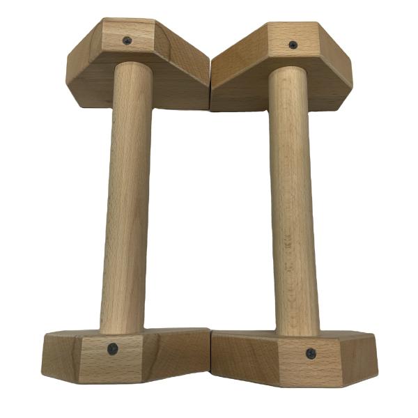 Quality Pushup Stand Wooden Push up Bars Gym Gear Equipment with Anti-slid Parallettes for sale