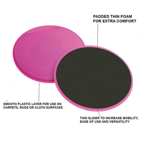 Quality Set of 2 Gliding Core Sliders for Improved Balance Abdominals Strengthening Fat for sale