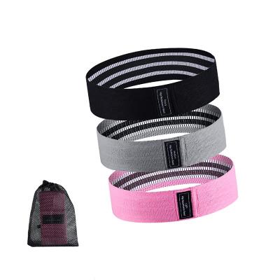 China Custom Logo 3-Pieces Fabric Resistance Bands Set for Glutes Legs Workout Non-Slip Fitness Loop Bands Home Gym Training Equipment for sale
