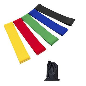China Custom Color Strength Resistance Bands with Bag for Daily Stretching Home Gym Assisted Training 5 Pcs Mini Exercise Band Set for sale