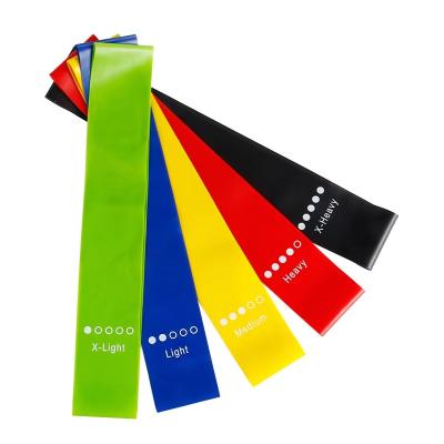 China Custom Color Strength Resistance Bands with Bag for Daily Stretching Home Gym Assisted Training 5 Pcs Mini Exercise Band Set for sale