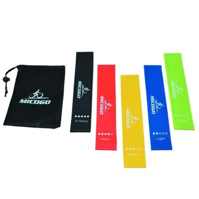 China Custom Color Strength Resistance Bands with Bag for Daily Stretching Home Gym Assisted Training 5 Pcs Mini Exercise Band Set for sale