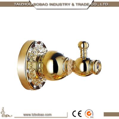 China 86200G Series European Luxury style Sanitiary Ware High-end Gold Brass Robe Hook Bathroom Accessories for sale