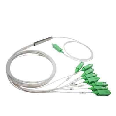 China Modo Mini Steel Tube do divisor do PLC da fibra do SC APC 900um 1x8 único à venda