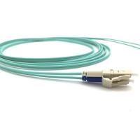 China OM3 Fiber Optic Patch Cord 45 90 Degree Angled Boot LC To LC Multimode Duplex for sale