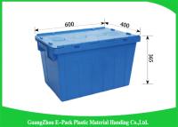 China Light Weight Plastic Attached Lid Containers Moving Storage Nestable And Stackable for sale