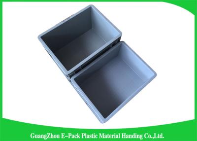 China Grey  Industrial Euro Stacking Containers Foldable Transport Non - Slip PP for sale