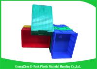 China Durable Stackable Plastic Bins Space Saving , Reusable Black Storage Boxes for sale