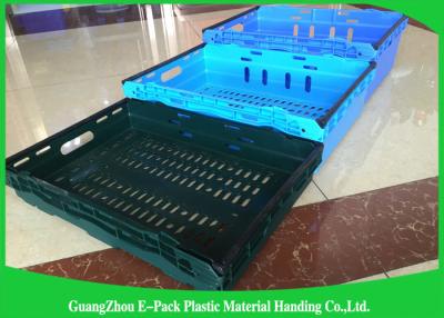 China Customized Stackable Plastic Storage Bins , Collapsible Plastic Crates With Lids for sale
