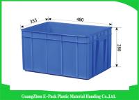 China Big Capacity Plastic Stackable Containers Warehousing Transportation Blue for sale