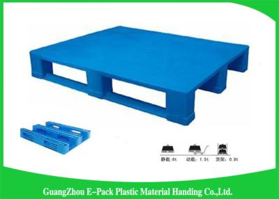 Cina pallet di plastica blu di 800mm * di 1200 con tre corridori, HDPE di plastica del vergine dei pallet di scivoli in vendita