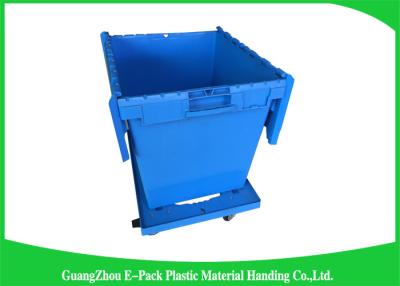 China 60L Large Plastic Storage Boxes With Lids , Plastic Shipping Containers With Attached Lids for sale