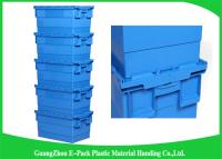 China 600 * 400 * 315mm Plastic Attached Lid Containers Stackable And Nestable PP Materials for sale