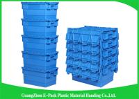 China Packaging  Logistic Big Plastic Containers , Distribution Tote With Hinged Lid Rentable Moving for sale