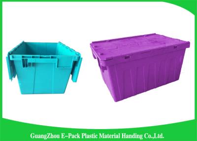 China Blue  PP Plastic Attached Lid Containers , plastic storage boxes with lids for sale