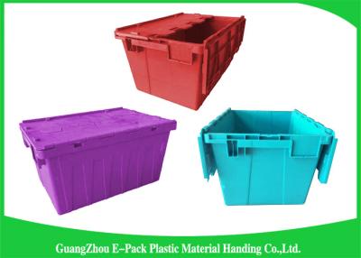 China Blue  PP Plastic Attached Lid Containers , plastic storage boxes with lids for sale