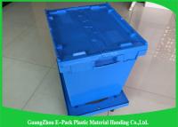 China Solid 50kgs Security Moving Plastic Attached Lid Containers Blue Color for sale