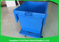 China Stackable Plastic Attached Lid Containers Logistic Space Saving Easy Transport for sale