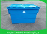 China Packaging Distribution Totes With Hinged Lid , Logistic Big Plastic Containers for sale