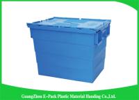China Durable Plastic Attached Lid Containers / Heavy Duty Plastic Storage Boxes for sale