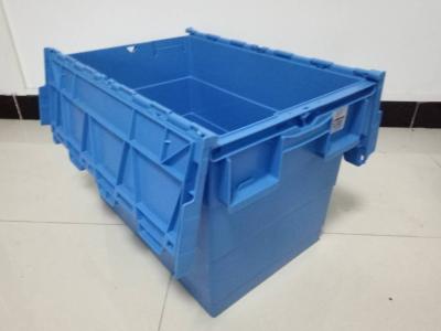 China Large Plastic Nesting Storage Totes Attached Lids Customized Color for sale