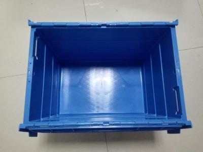 China Large Plastic Nesting Storage Totes Attached Lids Customized Color for sale