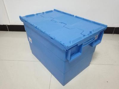 China Large Plastic Nesting Storage Totes Attached Lids Customized Color for sale