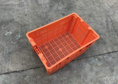 China Vented Nestable Plastic Stacking Crates For Fruit Mesh Structure 120mm Height for sale
