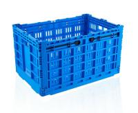 China Blue Collapsible Stackable Crates Vegetable Transporation Storage for sale