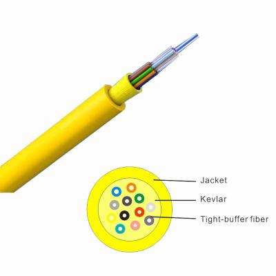 중국 FTTH FTTB 탈출 광섬유 케이블 OM3 다중 모드 FRP 강도 부재 : 판매용